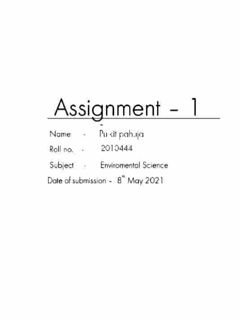 EVS (Assignment 1) - 1 | PDF