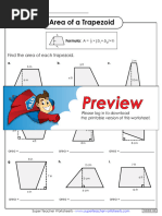 Area of a Trapezium Worksheet | PDF