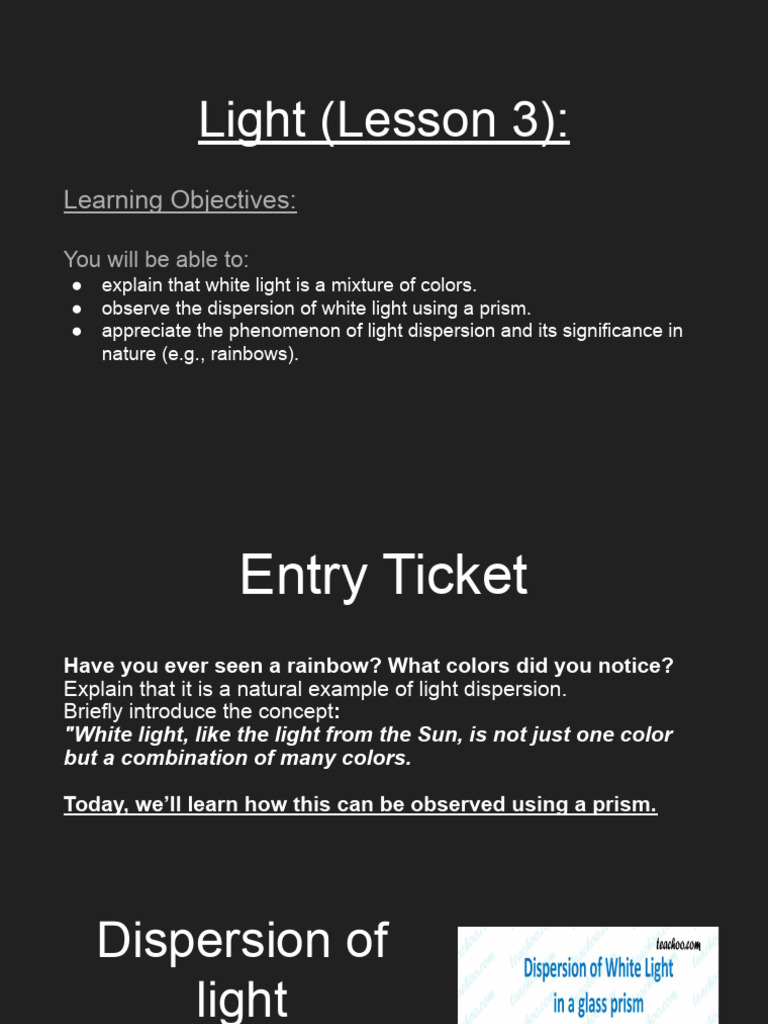 Light (Lesson 3)- | PDF