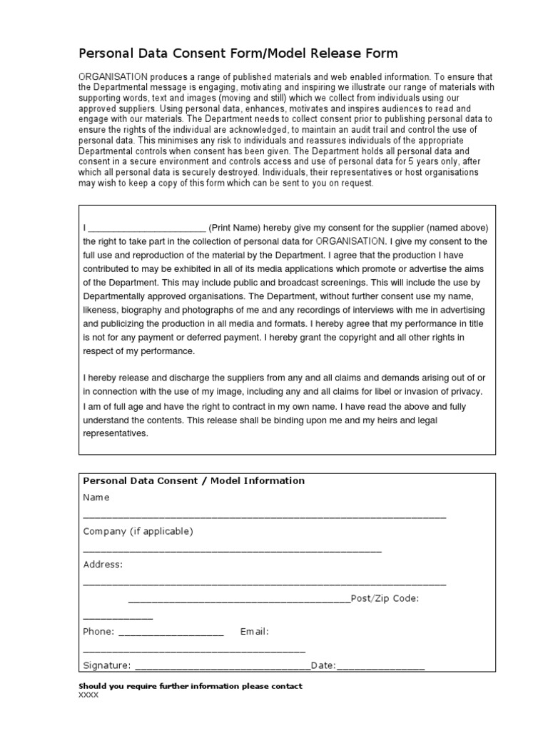 Model Release Form | PDF | Personally Identifiable Information | Privacy