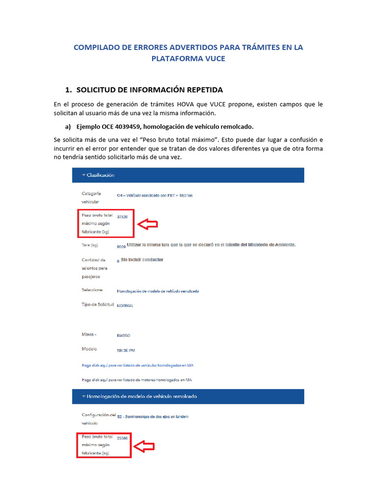 Compilado Errores VUCE | PDF | Informática