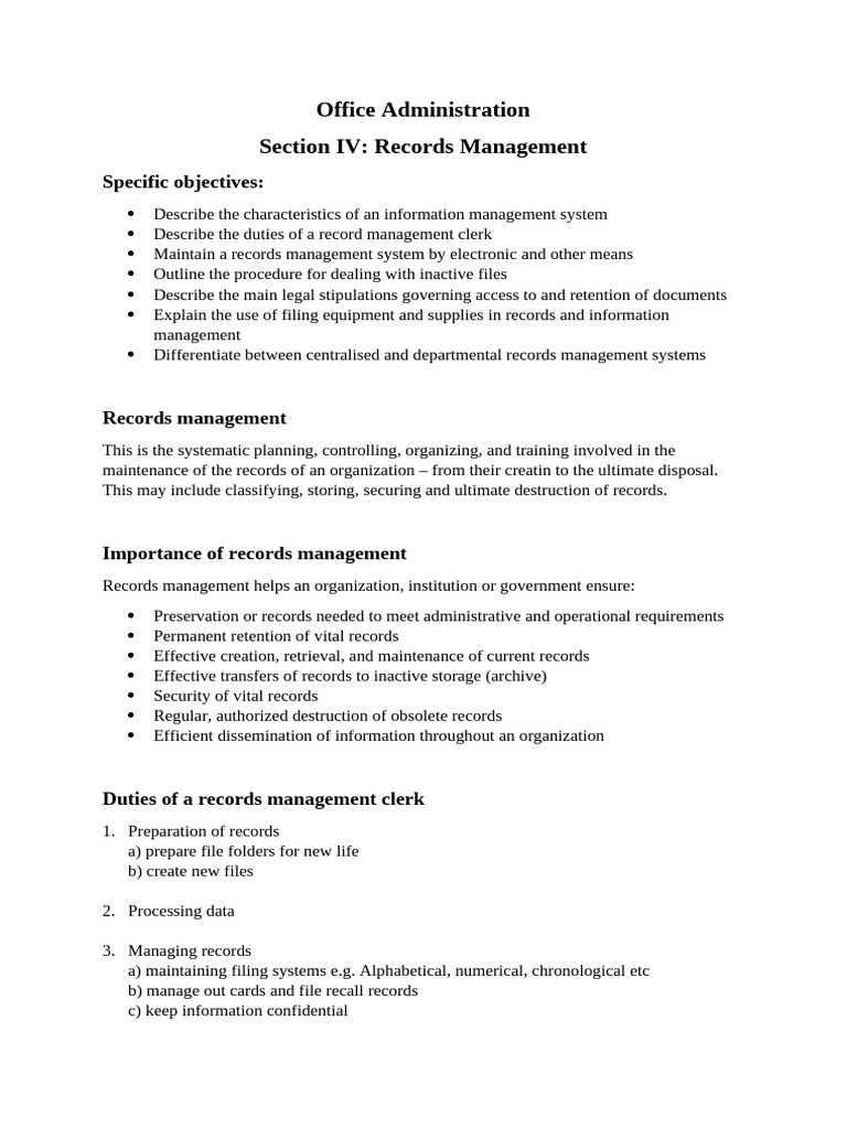 Section 4 - Records Management | PDF | Records Management | Computer File