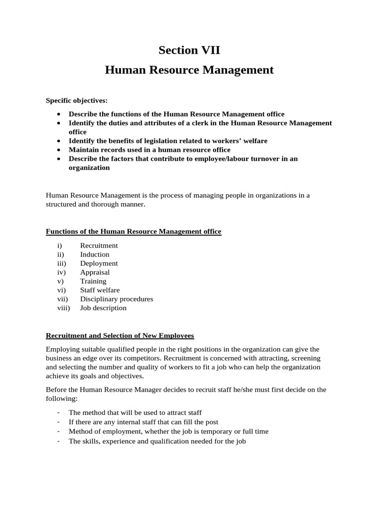 Human Resource Management | PDF | Recruitment | Employment