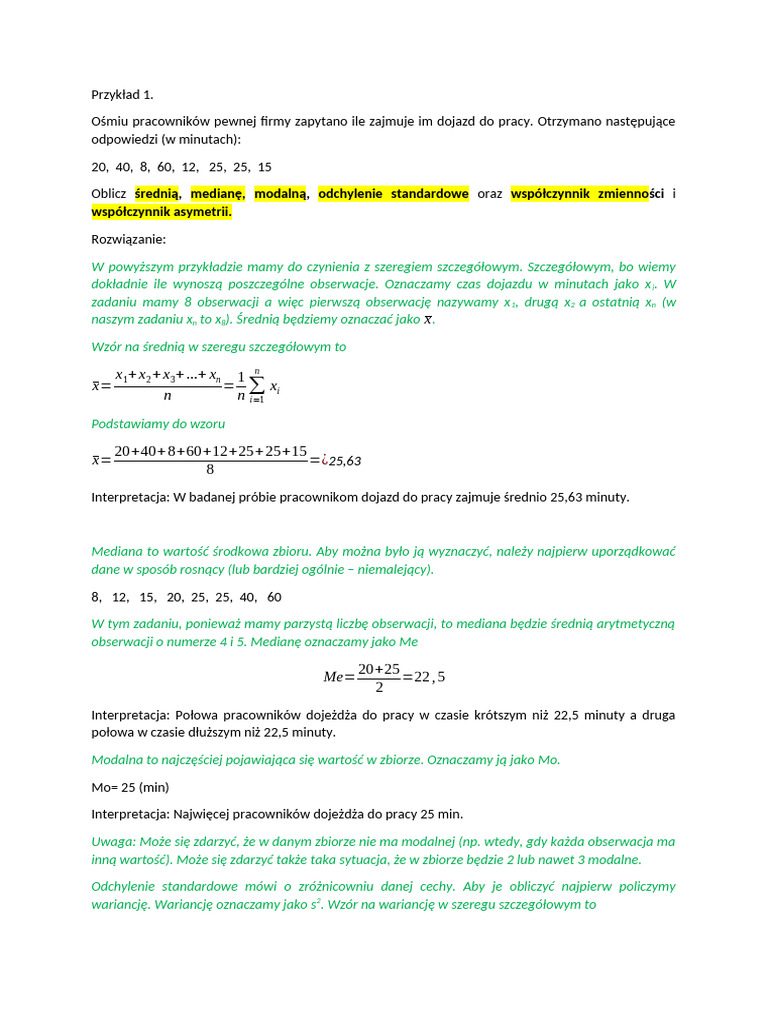 Temat 1.01. Przykład 1 Analiza 1 Zmiennej Szereg Szczegółowy | PDF