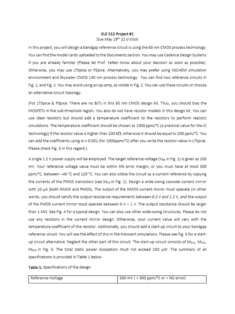Ele 512 Project 1 2025 Aselsan | PDF | Resistor | Electronics