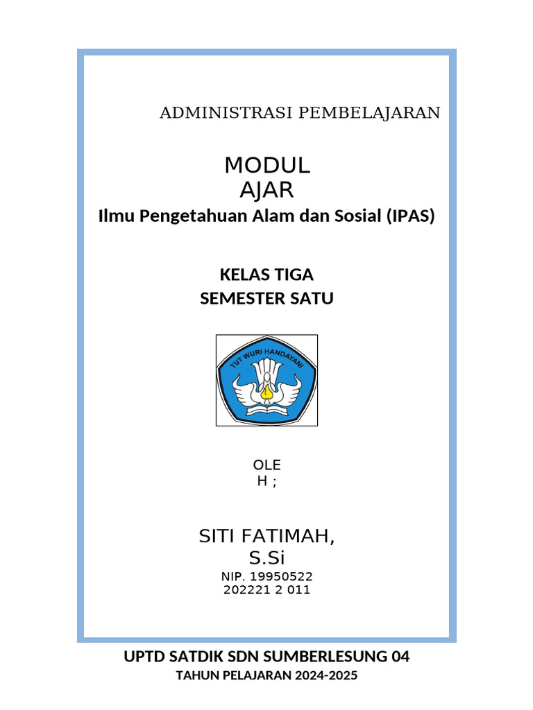 Cover Modul Ajar IPAS Kelas 3 | PDF