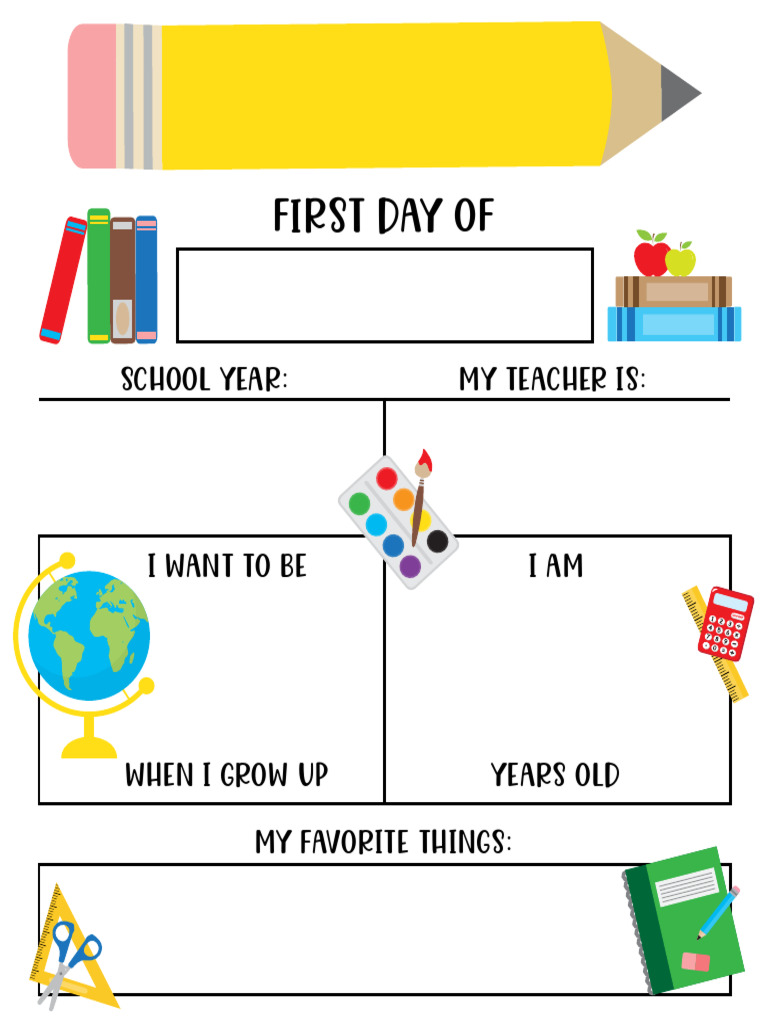 First Day of School Printable 8x10 | PDF