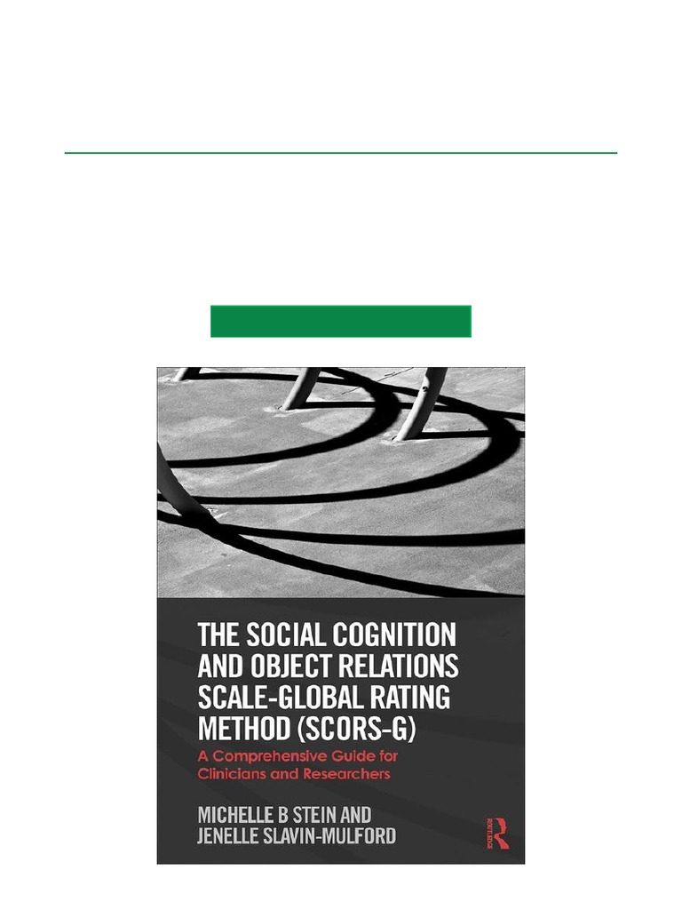 The Social Cognition and Object Relations Scale Global Rating Method ...