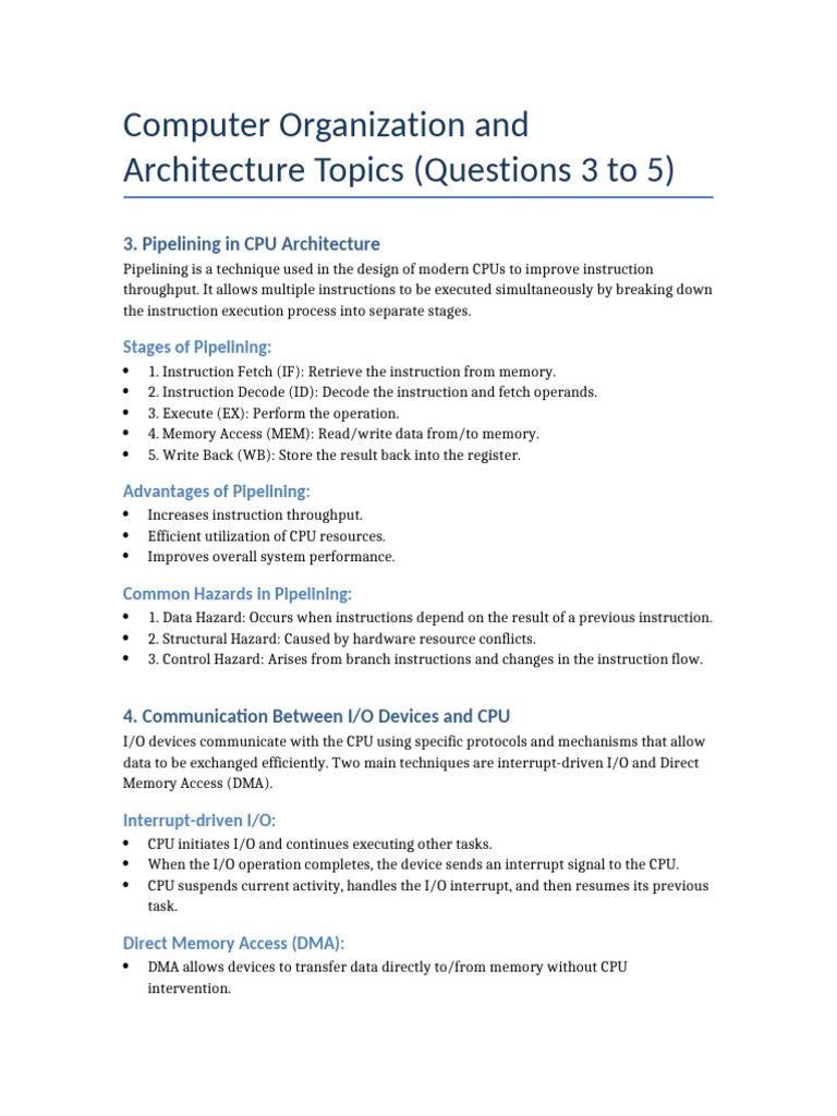 Computer Architecture Questions 3 To 5 | PDF | Random Access Memory | Central Processing Unit