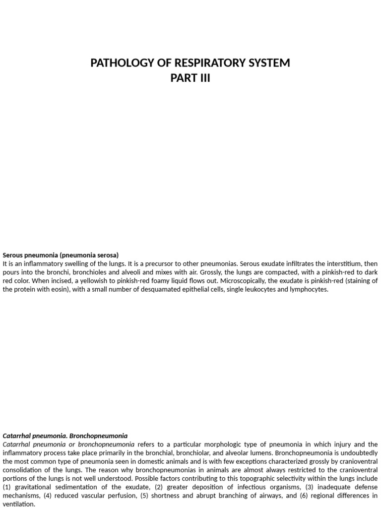 5 Pathology of Respiratory System III | PDF | Lung | Pneumonia