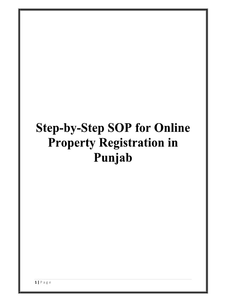 SOP and FAQ - Land Registration Services of Revenue | PDF