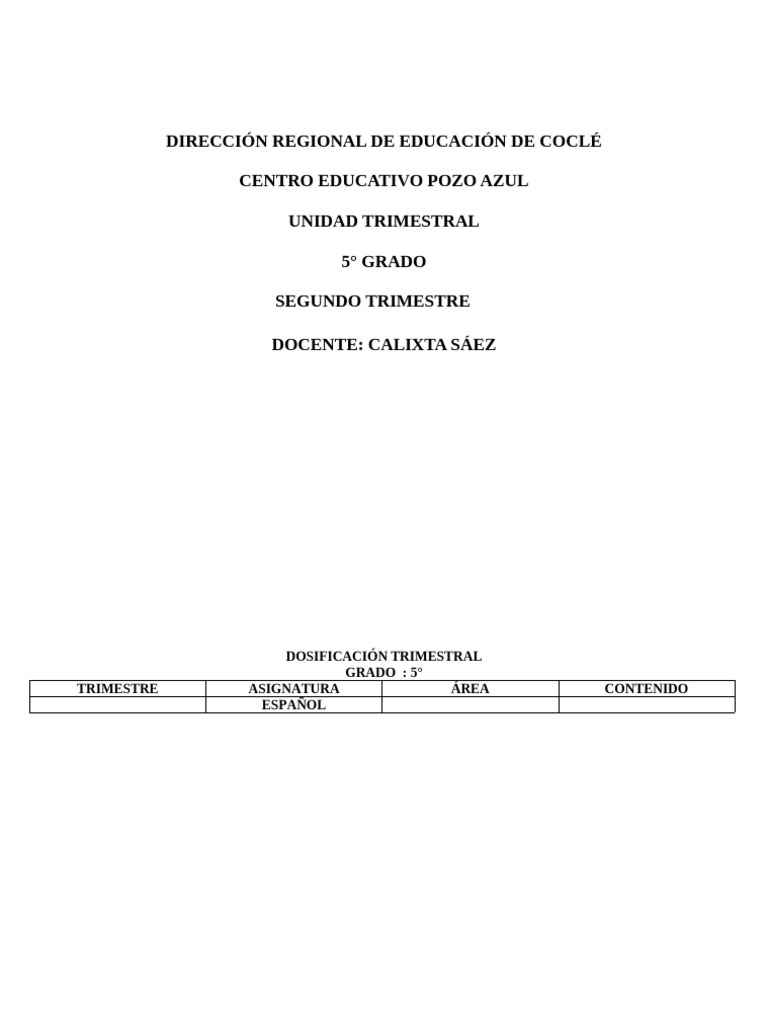 Unidad Quinto Grado 2-2024 | PDF | Verbo | Adjetivo