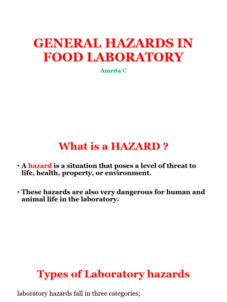 General Hazards in Food Laboratory | PDF | Disinfectant | Hazards