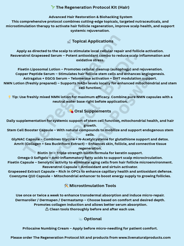The Regeneration Protocol Kit (Hair) | PDF | Antioxidant | Topical ...