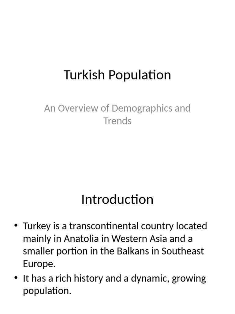 Turkish Population Presentation | PDF