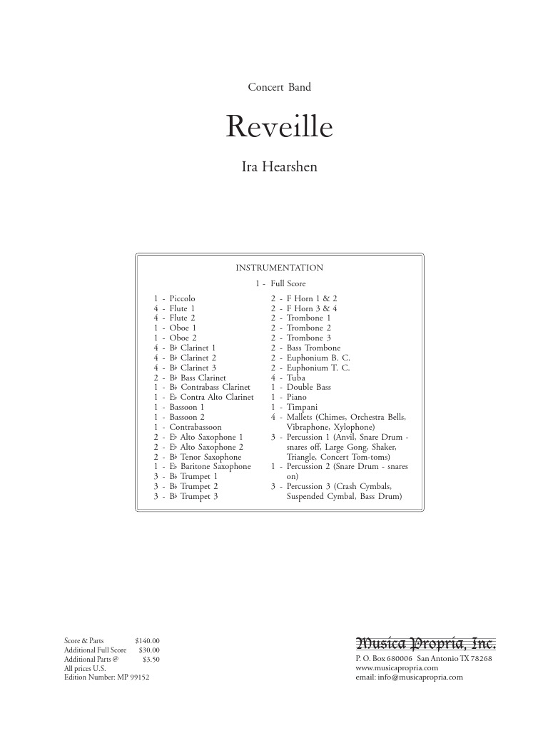 Reveille for Concert Band | PDF | Trombone | Saxophone