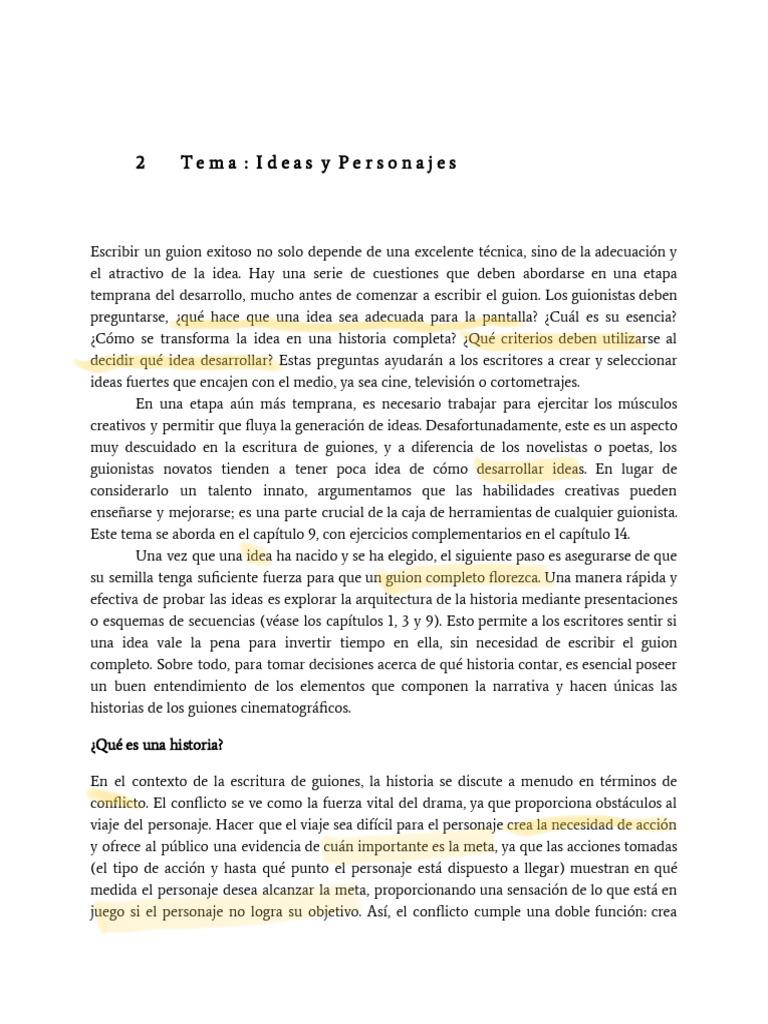 tema_ideas_personajes Craig Batty Zara Waldebac | PDF | Escritura de ...