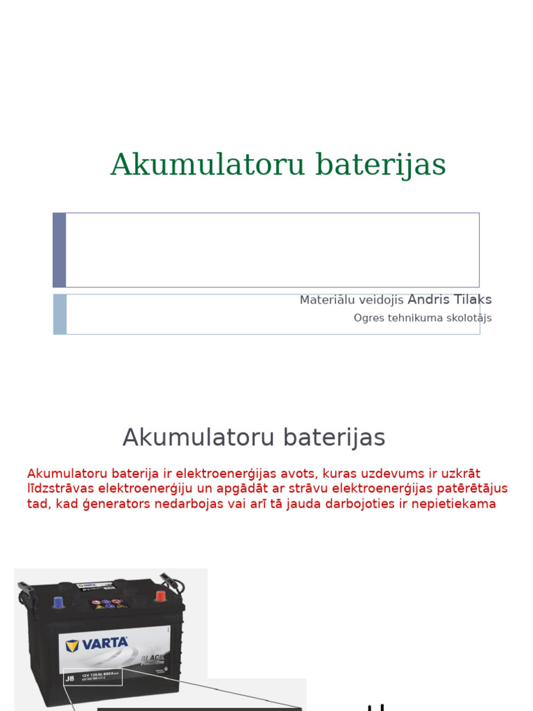 Akumulatoru Baterijas | PDF