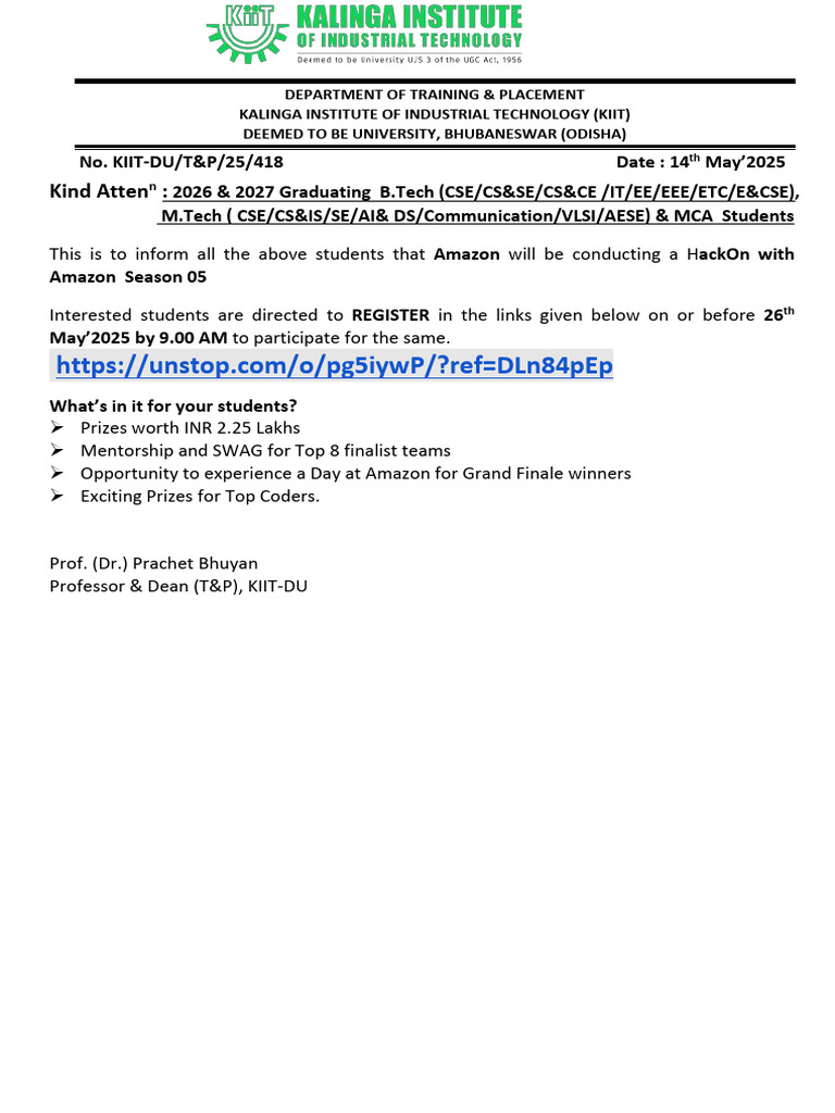 Registration For HackOn With Amazon Season-5 - 2026 & 2027 Graduating ...