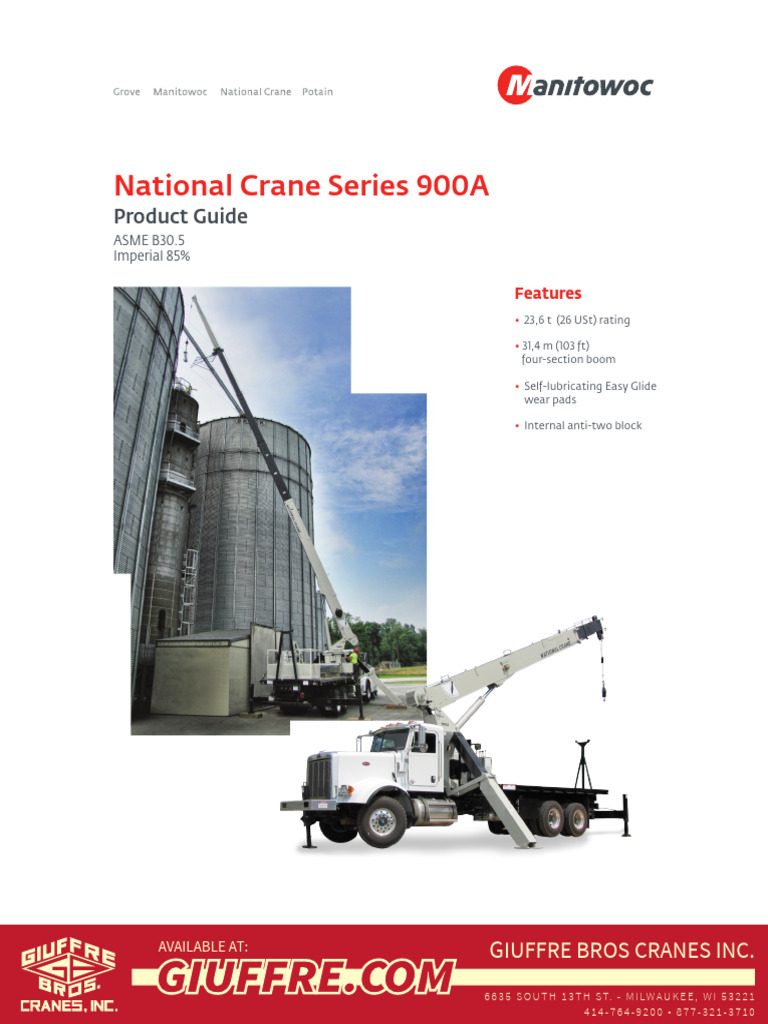 National Crane 900A Product Overview | PDF | Crane (Machine) | Vehicles