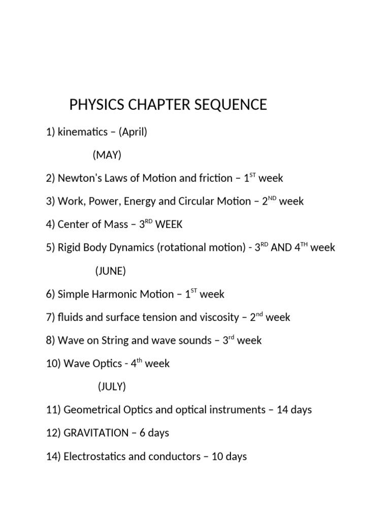 Physics Chapter Sequence | PDF | Physics | Waves