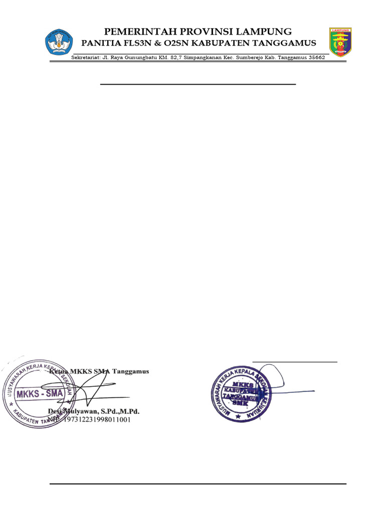 SK Panitia MKKS | PDF