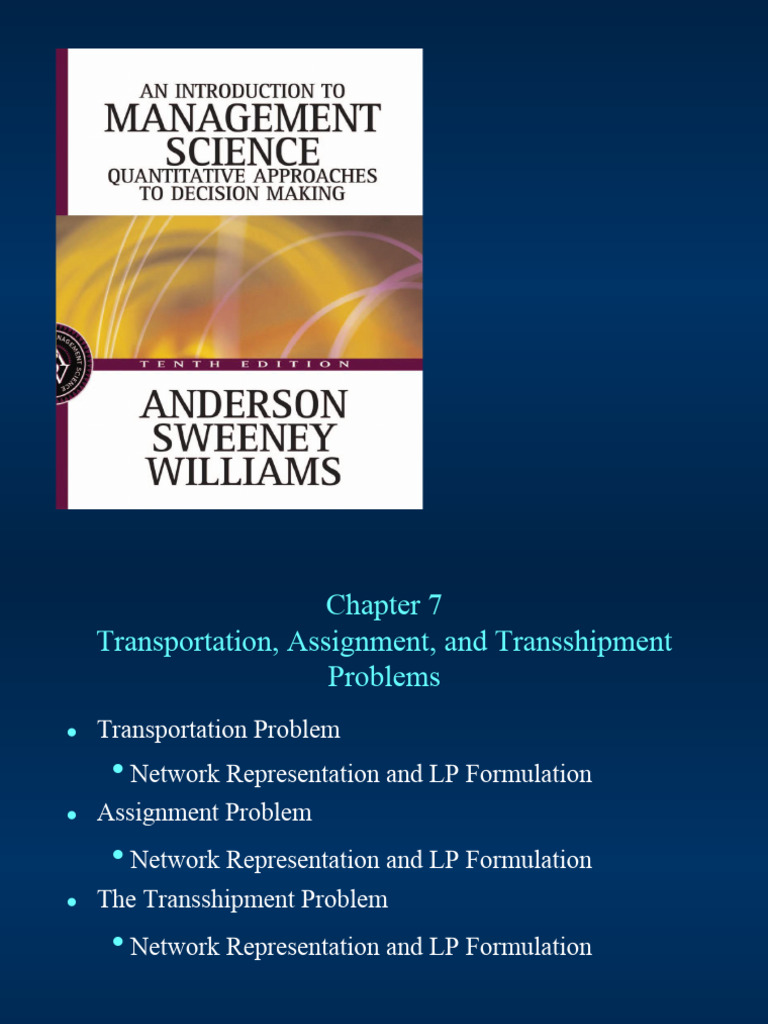 Transportation, Transshipment (Slide) | PDF | Linear Programming ...