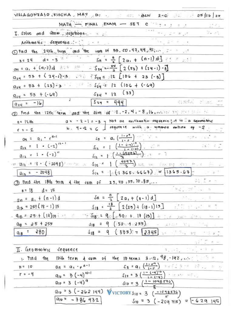 Final Exam Math 101 | PDF