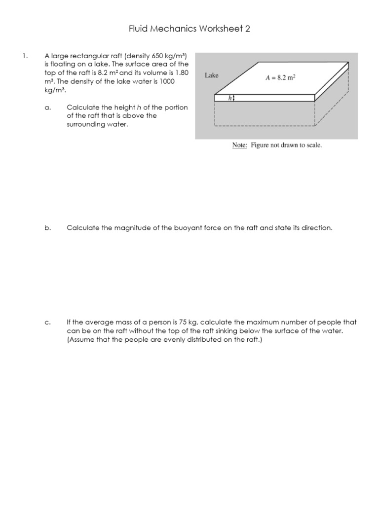 Fluid Mechanics Worksheet 2 | PDF | Pressure | Liquids