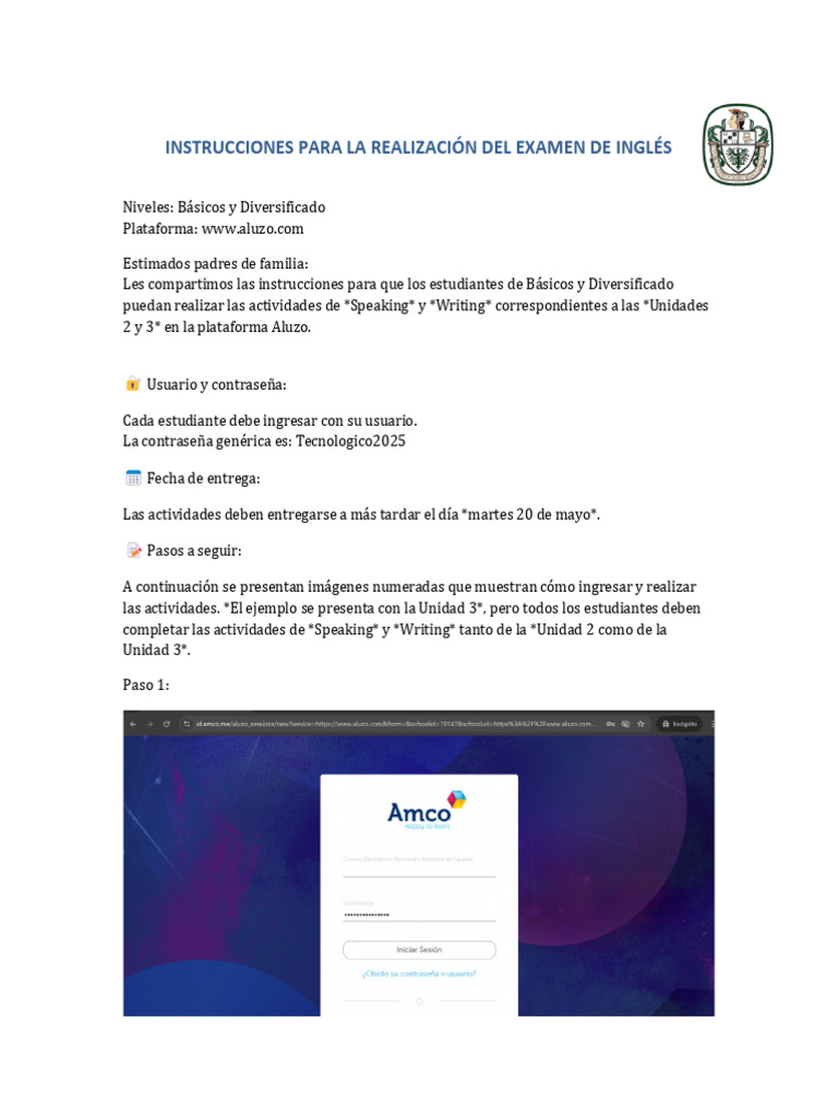 Instrucciones Examen Ingles Basicos Diversificado | PDF