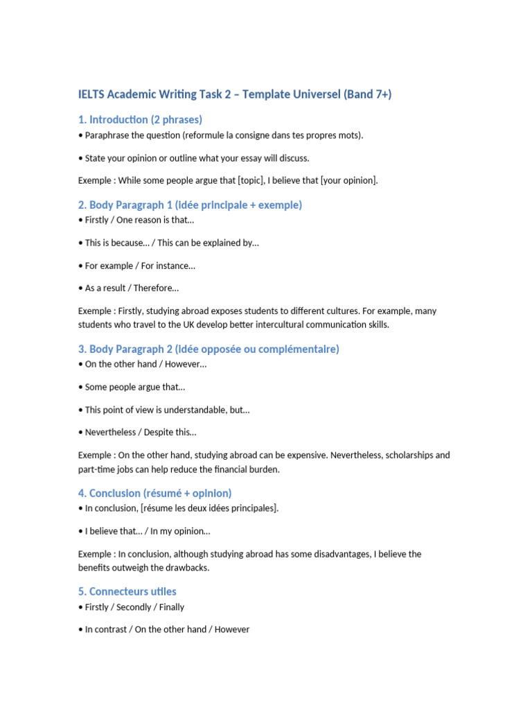 IELTS - Task - 2 - Template - Mathilde 2 | PDF