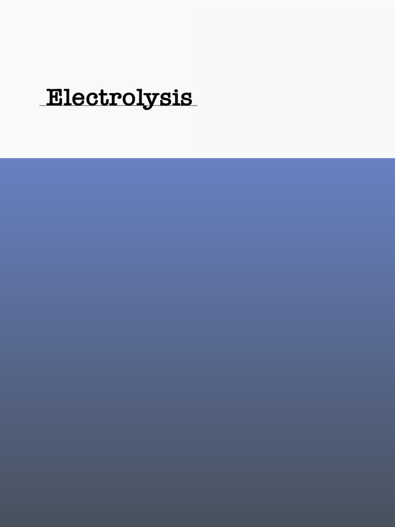 Electrolysis | PDF