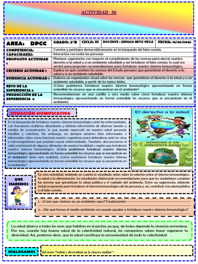 Actv, 6 DPCC 2°.2025 | PDF | Sustentabilidad | Sistema inmune