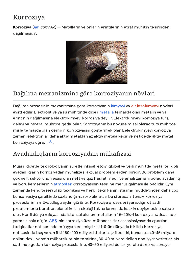 Korroziya — Vikipediya | PDF