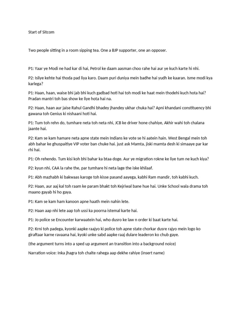 Sitcom Rough Draft | PDF