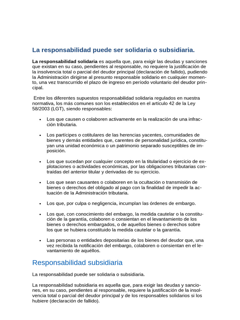 Responsabilidad Tributaria | PDF | Pagos
