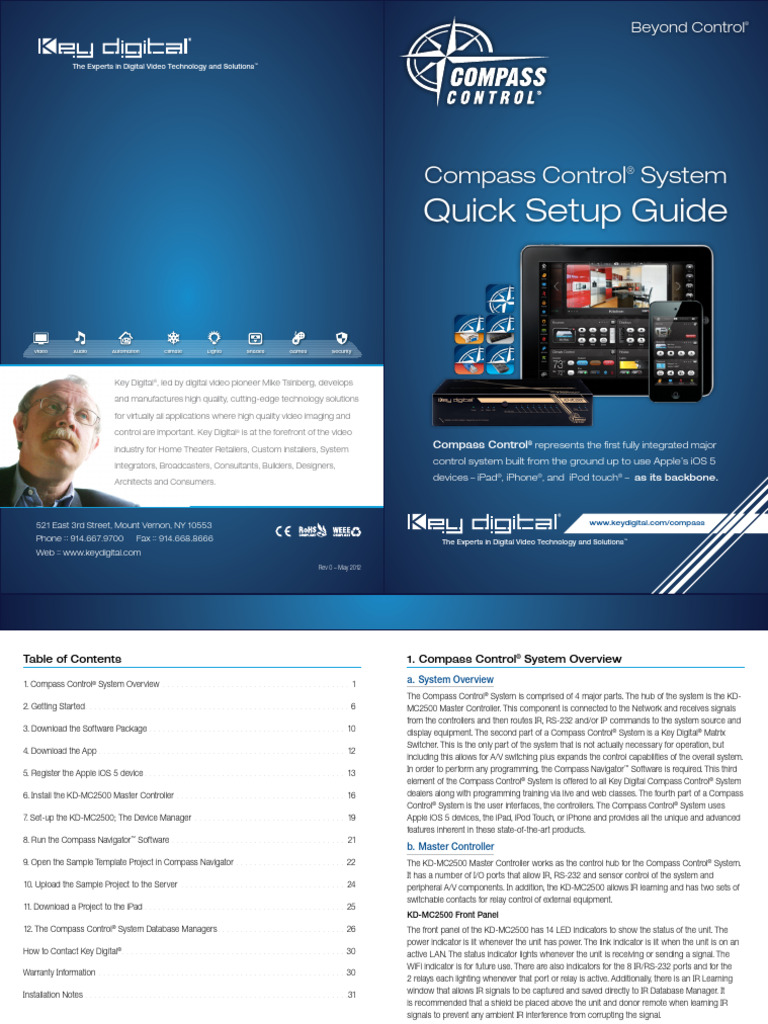Compass Control - Quick Startup Guide - Web | PDF | Ios | I Pad