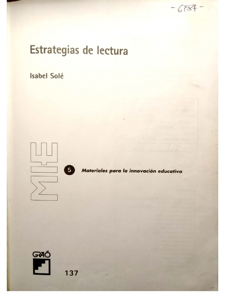 Sole Isabel. Estrategias de Lectura. Cap. 1 | PDF