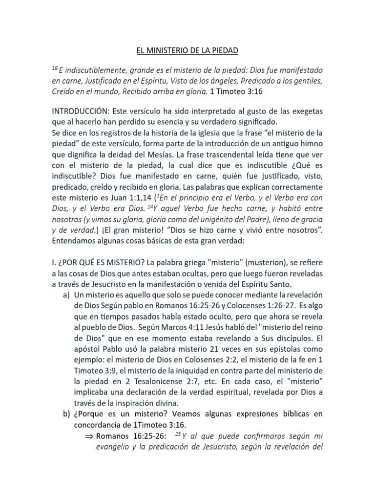 El Misterio de La Piedad | PDF | Salvación | Dios
