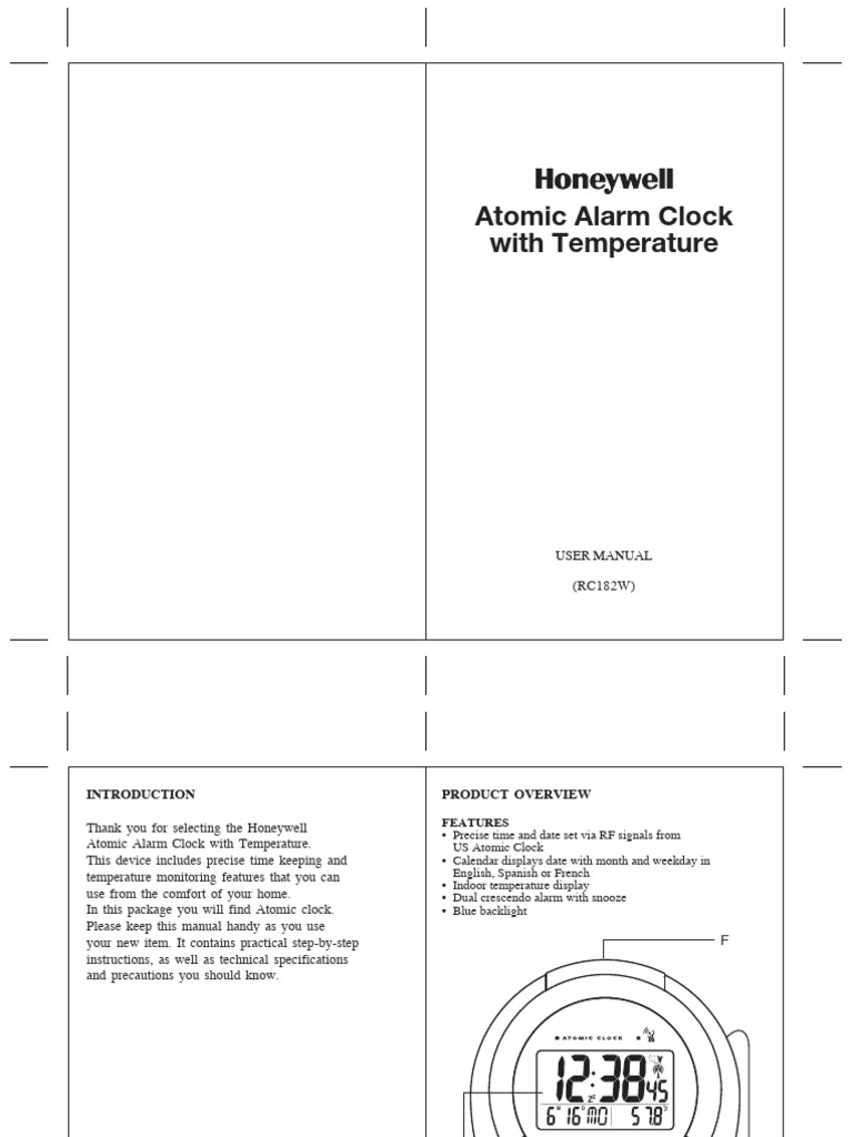 Honeywell Atomic Alarm Clock Manual | PDF | Clock | Radio