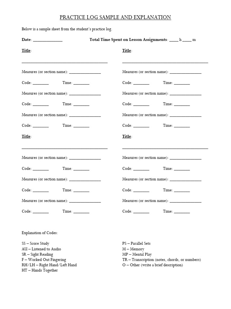 Practice Log | PDF