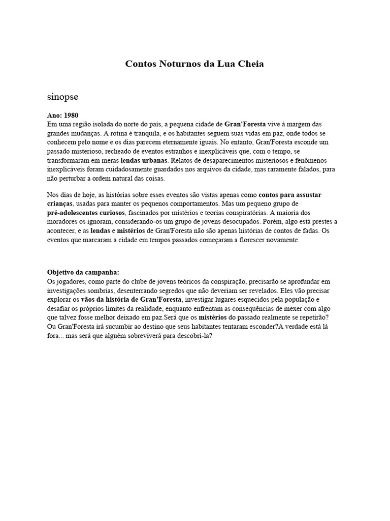 Contos Noturnos Da Lua Cheia | PDF | Aves | Tempo