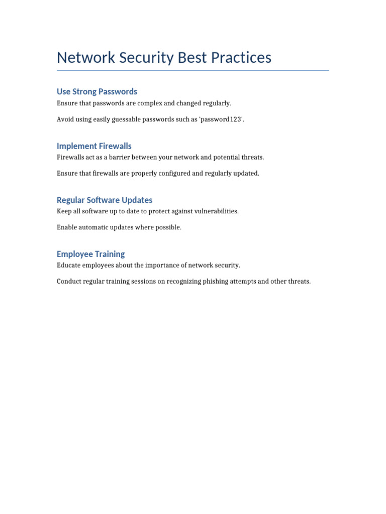 Network Security Best Practices | PDF