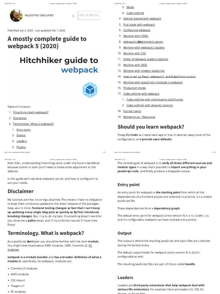 A Mostly Complete Guide To Webpack 5 (2020) | PDF | Java Script | Software
