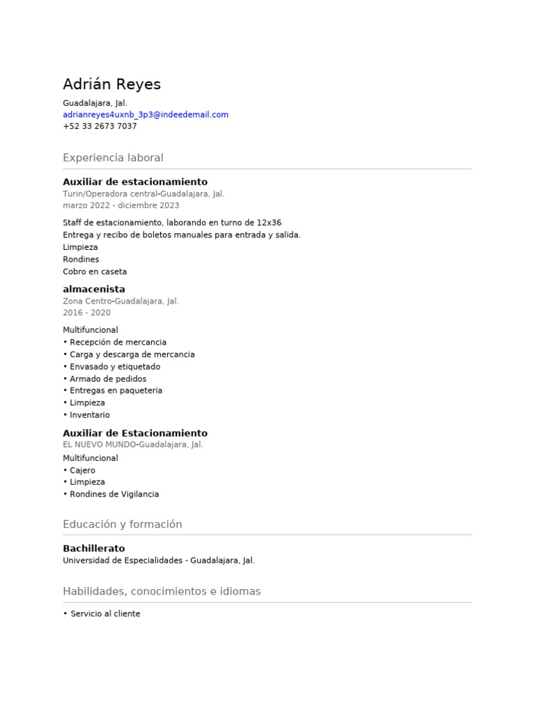 CV Adri Án Reyes | PDF