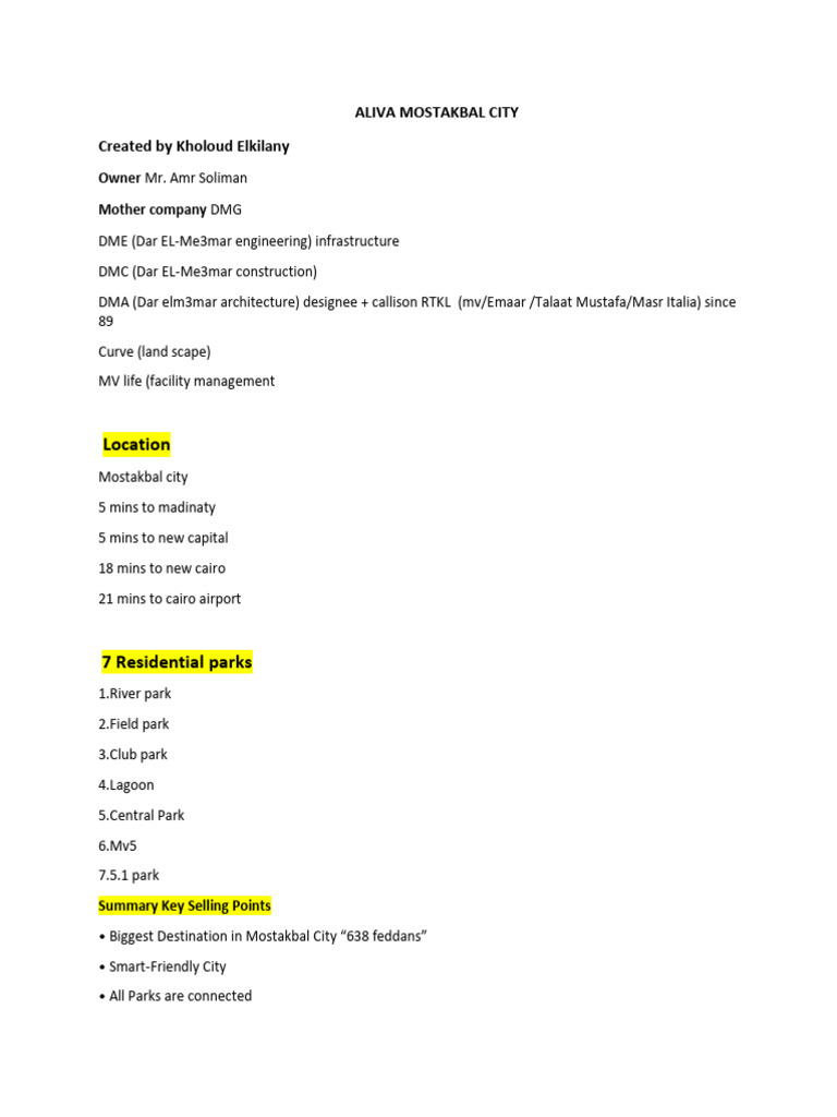 Mostakbal City Overview and Map | PDF