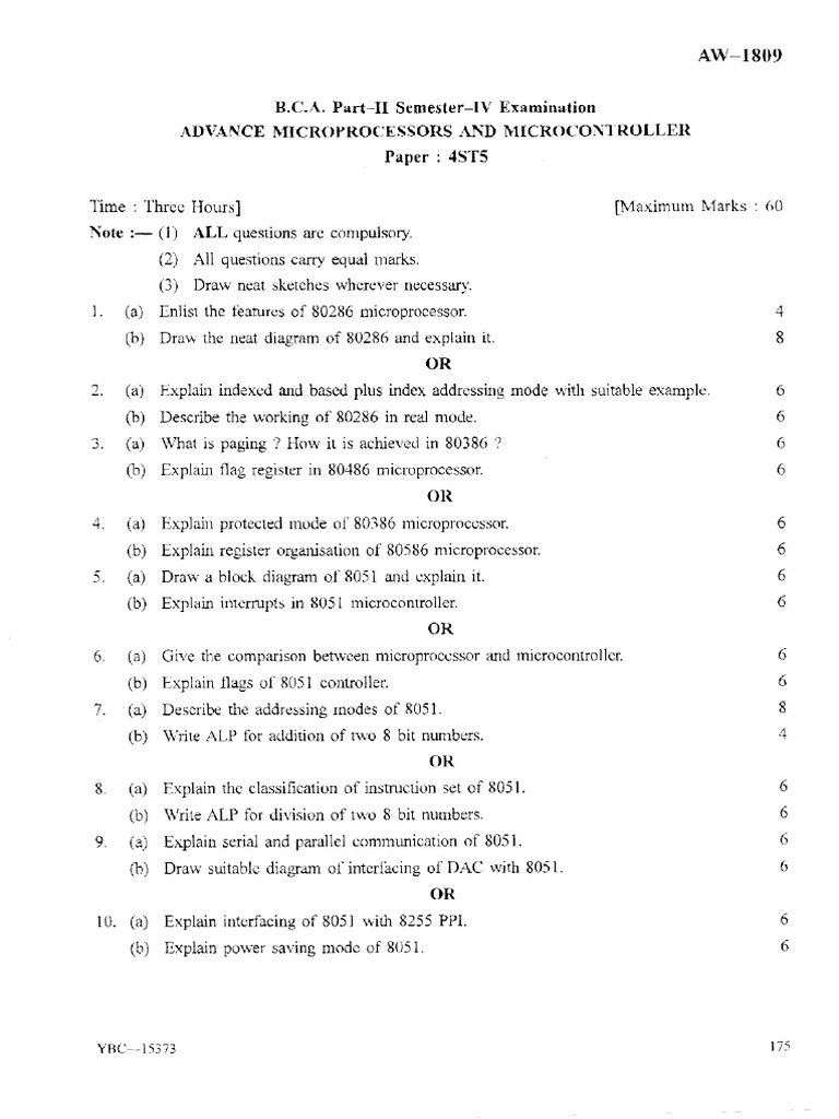 Bca 4 Sem Advanced Microprocessors N Microcontroller S 2019 | PDF ...