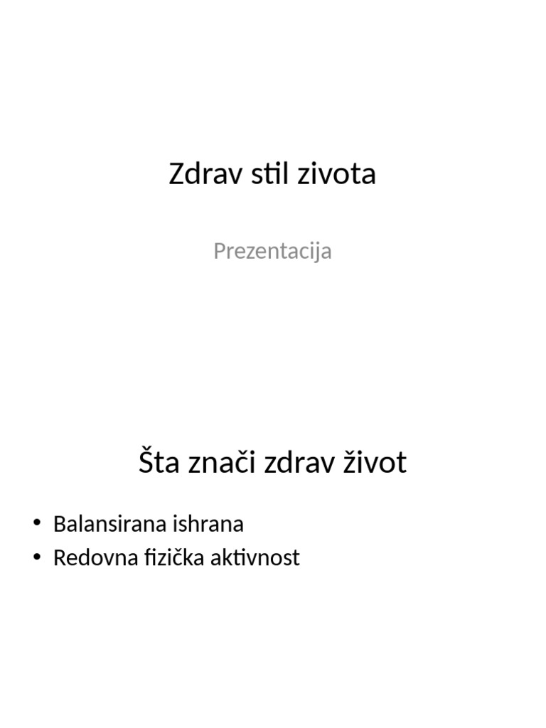Zdrav Stil Zivota | PDF