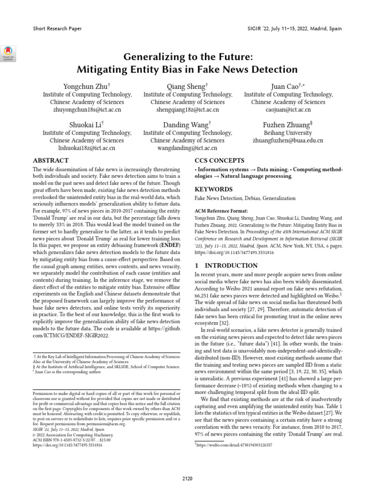 Generalizing To The Future Mitigating Entity Bias in Fake News ...