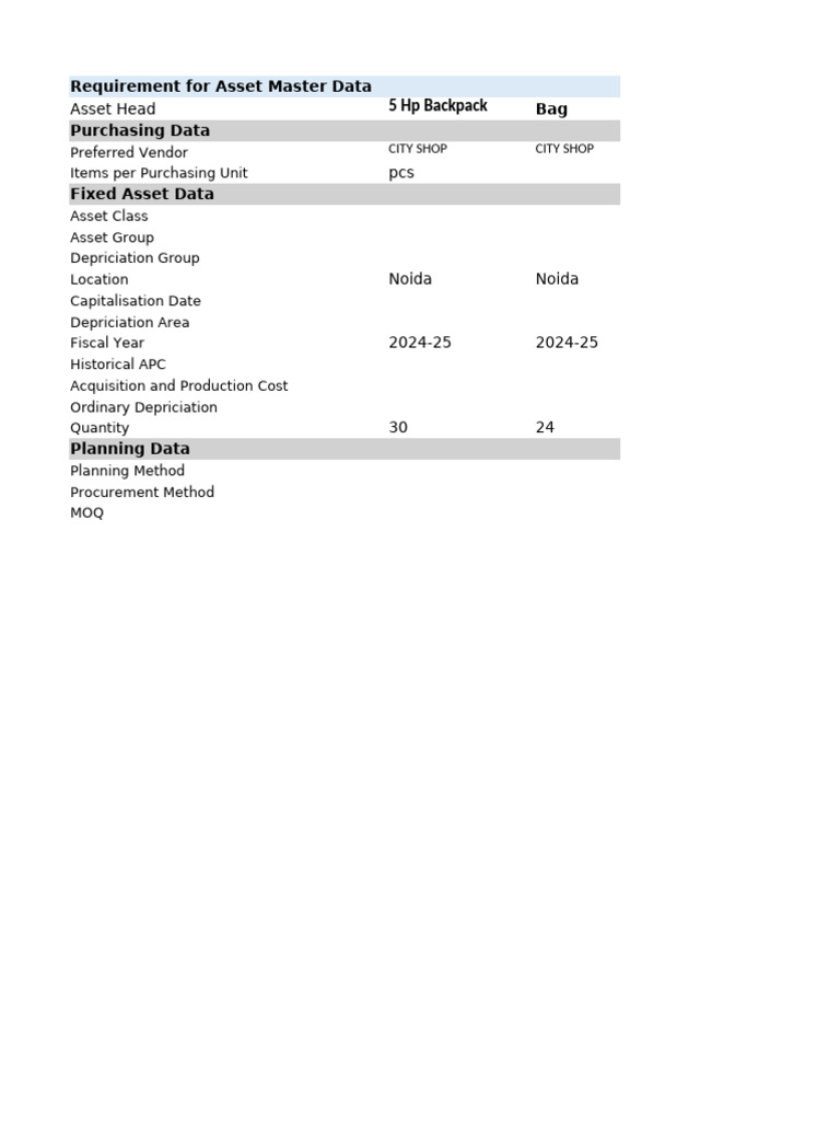 Fixed Asset Master Requirements060325 | PDF | Personal Computers | Laptop